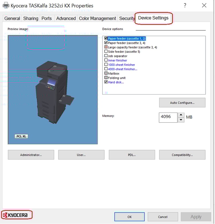 How to solve print queue issues with a Kyocera printer