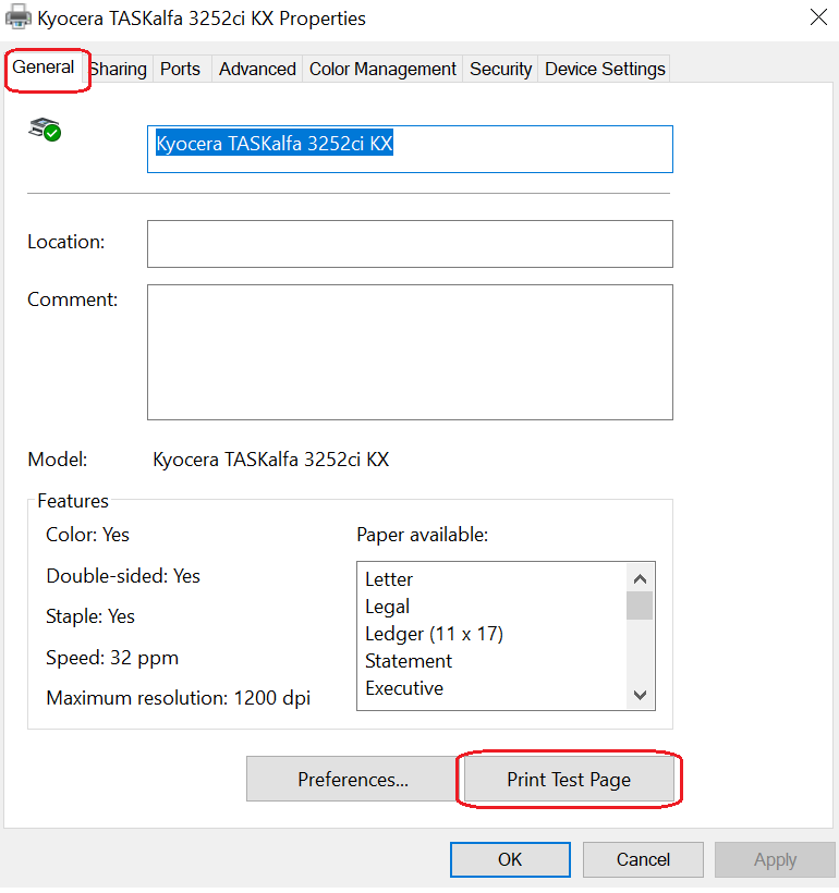 How to solve print queue issues with a Kyocera printer