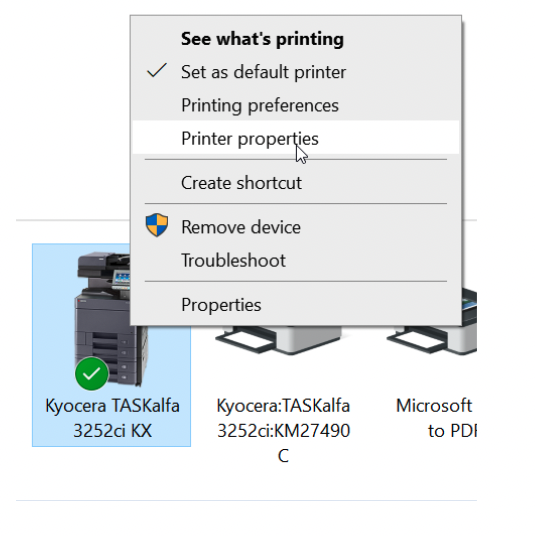 How to solve print queue issues with a Kyocera printer