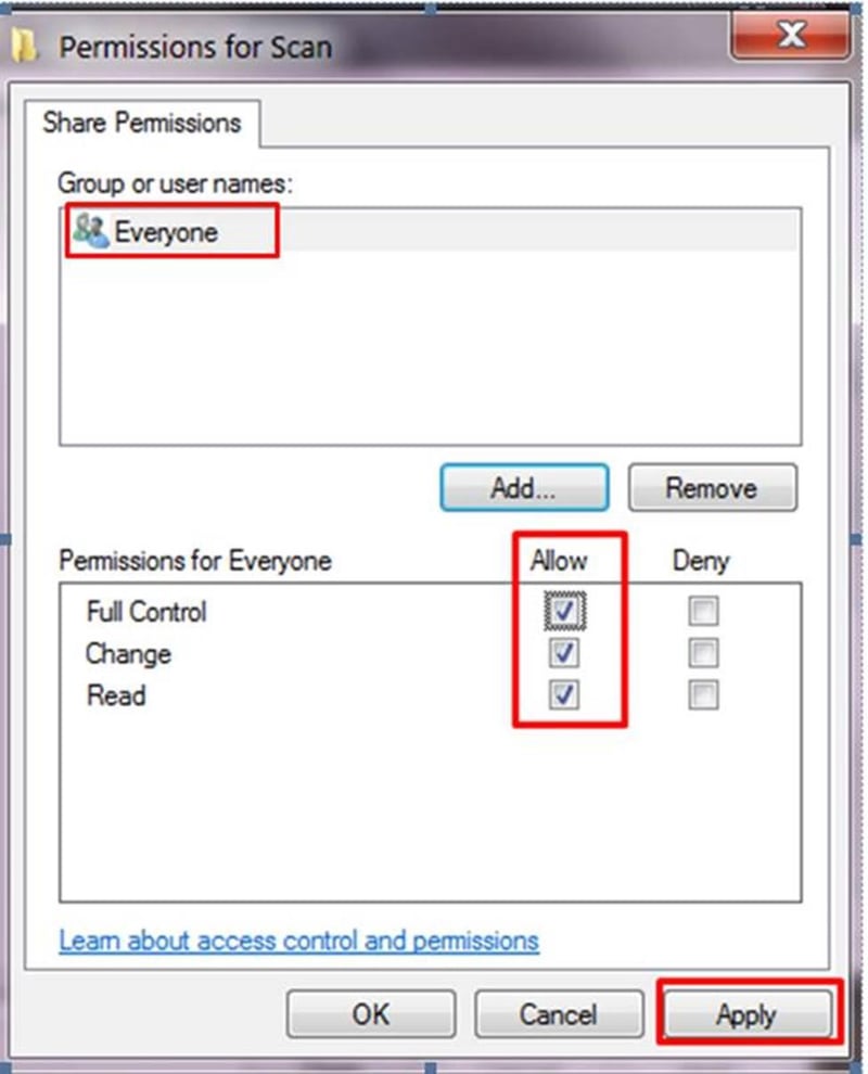 Scan to a folder on Windows (scan to SMB)